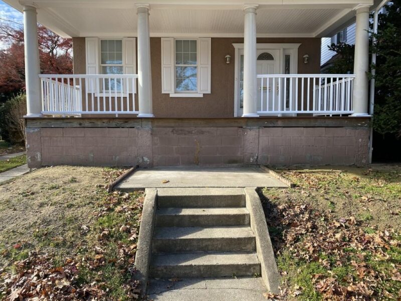 Patio Stone Veneer Residential Front View Before and After Hicksville ...